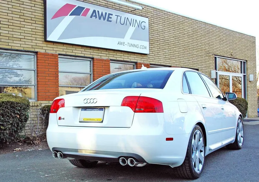 Awe Tuning Touring Edition Exhaust Diamond Black Tips For Audi B7 S4