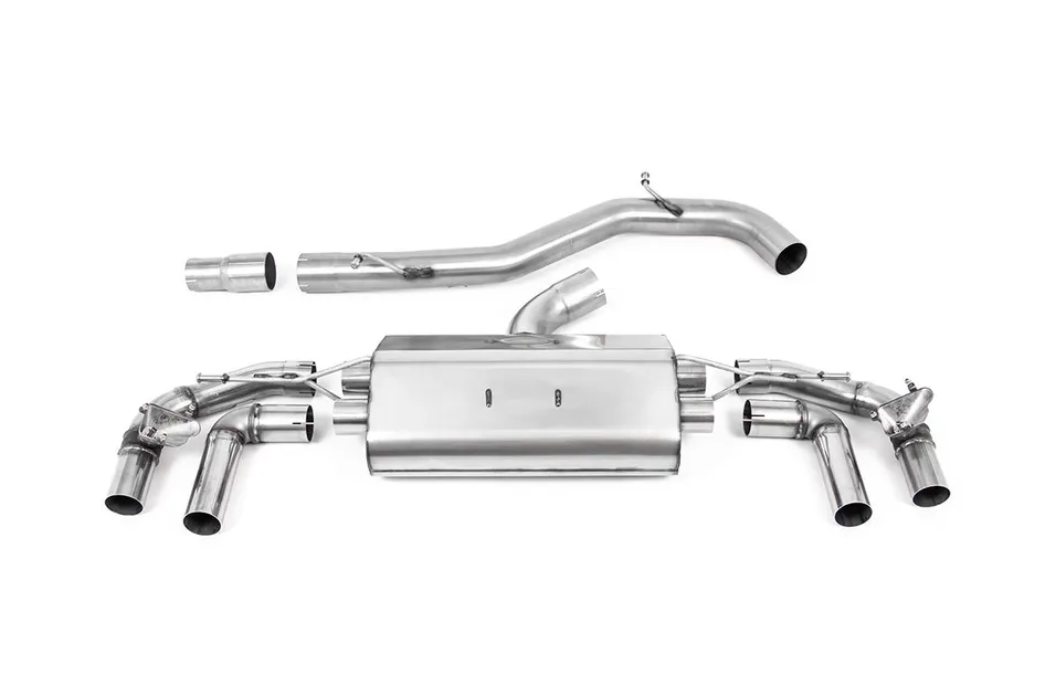 Milltek Race Non Valved Cat-Back Exhaust For VW MK8 Golf R - Brushed ...