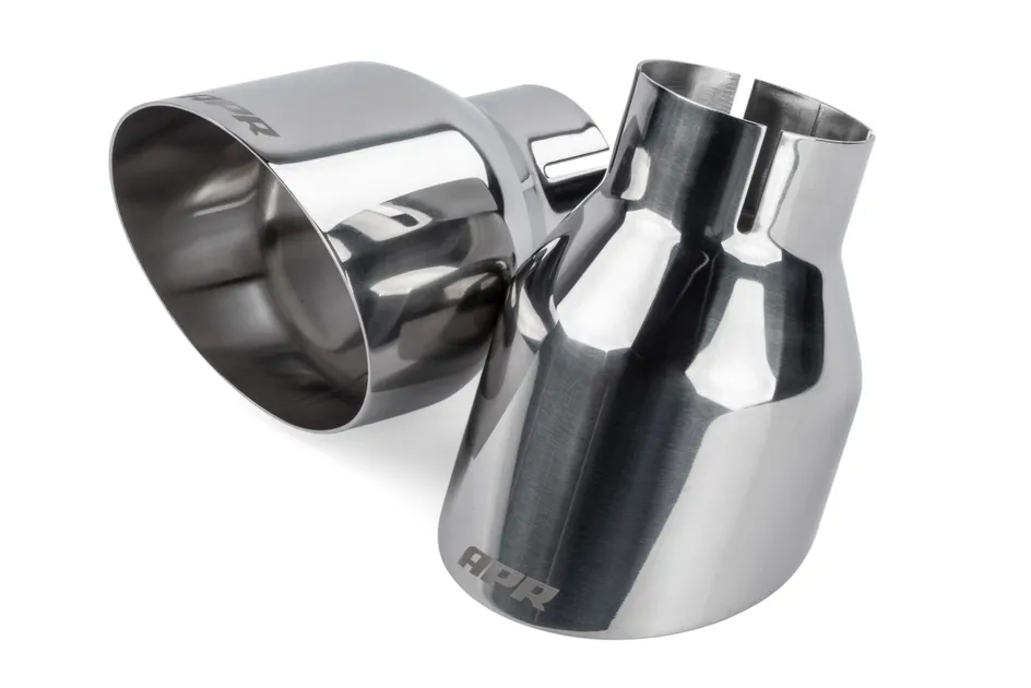 APR 4" Slash-Cut Exhaust Tip Kit, Single Walled, Polished Silver ...